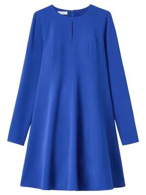 Lafayette 148 New York Crepe A-line Dress - Galaxy Blue