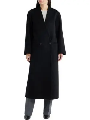 Fleurette Layla Double-breasted Wool Coat - Black
