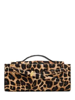 Veronica Beard Animal-print Calf Hair Clutch Bag - Dark Acorn