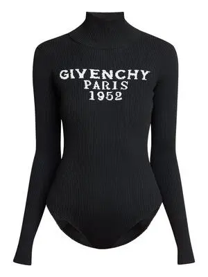Givenchy High-neck Logo-print Bodysuit - Black