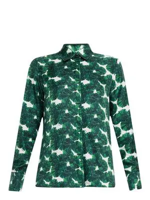 MAX MARA Floral Silk Button-Down Shirt