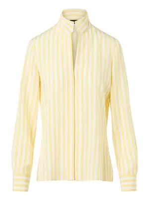 Akris Striped Silk Crepe Shirt - Sun-ecru