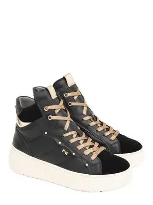 NEROGIARDINI Quilted High-Top Sneakers Black