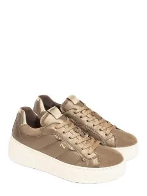 NEROGIARDINI Quilted Low Top Sneaker - Taupe