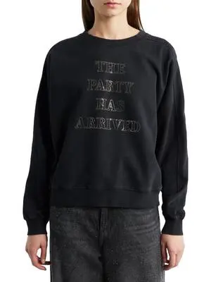 Hugo Boss Eland Embellished Cotton Graphic Sweatshirt - Black