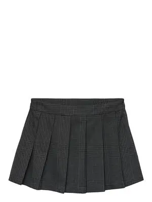 Vero Moda Unna Check Detail Pleated Miniskirt - Black Checks As Cut