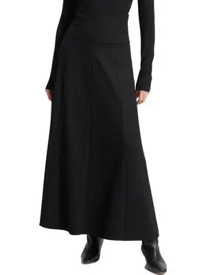 MARCELLA India Ponte Maxi Skirt - Black