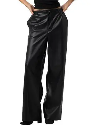 Blanknyc Low Rise Baggy Faux Leather Pants - Aces High