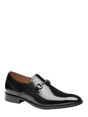 Johnston & Murphy Richland Bit Loafer - Black Brush-off Leather