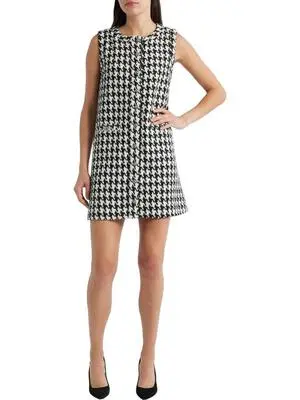 ZOE AND CLAIRE Houndstooth Check Shift Mini Dress