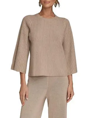 Donna Karan New York Rib Knit Top With Flared Sleeves - Nolita