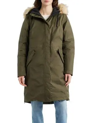 Helly Hansen Vega Waterproof Insulated Parka With Faux Fur Trim - Utility Green