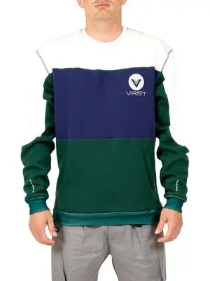 VAST Color Block Fleece Sweatshirt - White Multi