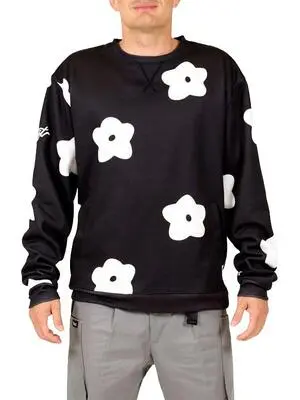 VAST Flower Patch Fleece Sweatshirt - Black