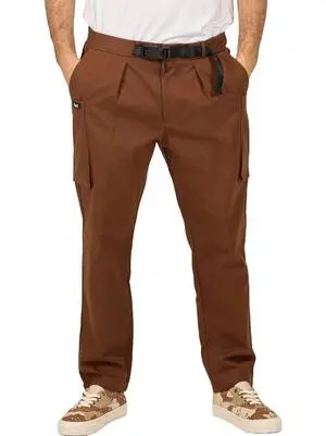VAST Belted Twill Cargo Pants - Dark Brown