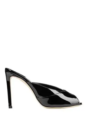 JIMMY CHOO Brigitte 100 Patent Leather Mules - Black