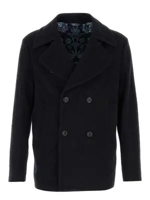 Etro Wool Coat - Blue