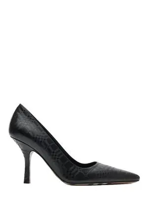 Burberry Check Leather Dame High Pumps - Black