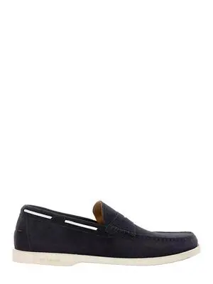 Kiton Stitching-detail Almond-toe Loafers - Blue
