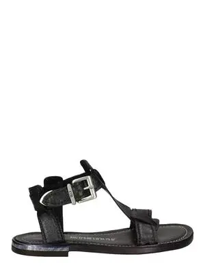 A.S.98 Leather Buckle-strap Sandals - Black