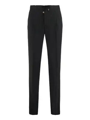 SLOWEAR Drawstring-fastening Wool Trousers - Black