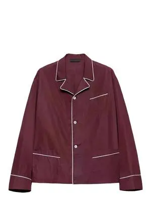 Prada Piped-trim Cotton Shirt - Red