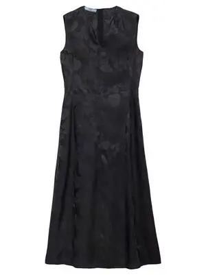Prada Floral Jacquard Midi Dress - Black