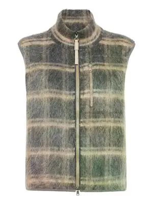 Brunello Cucinelli Check-pattern Gilet - Grey