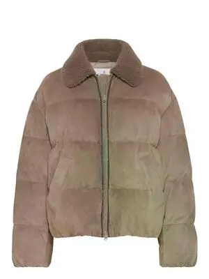 Brunello Cucinelli Quilted Jacket With Monili Detail - Neutrals