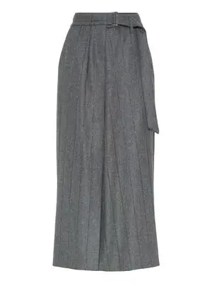 Brunello Cucinelli Pinstriped Wrap Skirt - Grey