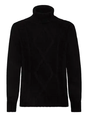 Brunello Cucinelli Cashmere Turtleneck Sweater - Black