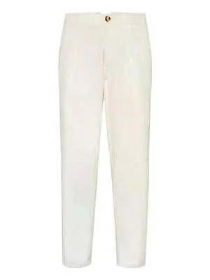 Brunello Cucinelli Chevron Trousers - White
