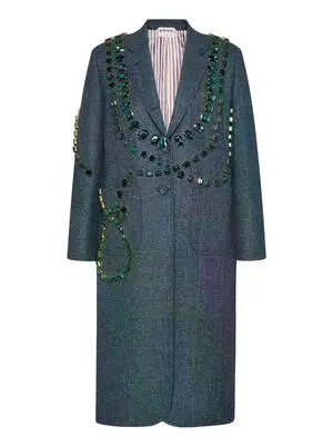 Thom Browne Trompe L'oeil Crystal-embellished Coat - Blue
