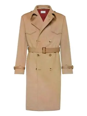 Brunello Cucinelli Double-breasted Cashmere Trench Coat - Neutrals
