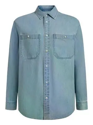 12 STOREEZ Lightweight Denim Shirt - Blue