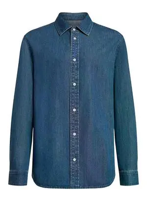 12 STOREEZ Buttoned Denim Shirt - Blue