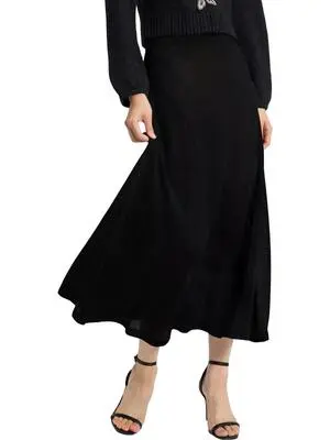 Chinti & Parker Lurex Midi Skirt - Black