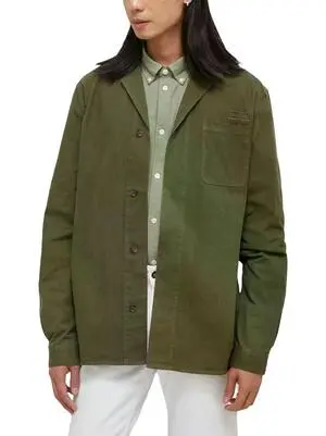 LES DEUX Logo-embroidered Shirt - Green