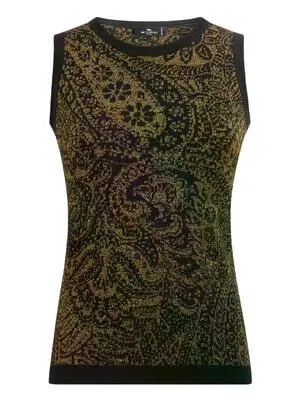 Etro Paisley-motif Sleeveless Top - Black