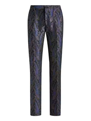 Etro Paisley Motif Trousers - Blue