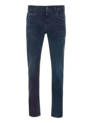 FAY Five-pocket Jeans With Logo Patch - Blue