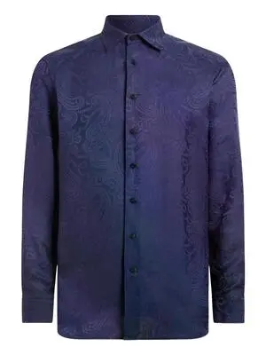 Etro Paisley-motif Jacquard Shirt - Blue