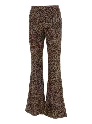 MC2 SAINT BARTH Animal Print Flared Trousers - Brown