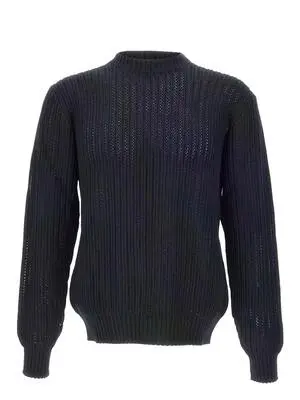 FILIPPO DE LAURENTIIS Ribbed Wool Sweater Blue