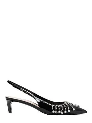 Gucci Pumps With Crystal Chain - Black