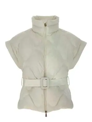 Eleventy Quilted Belted Gilet - Neutrals