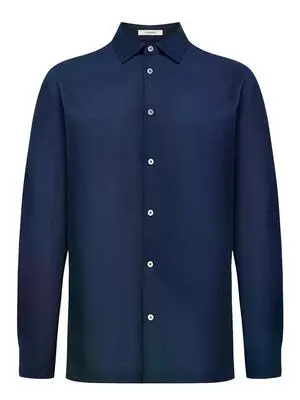 12 STOREEZ Buttoned Voile Shirt - Blue