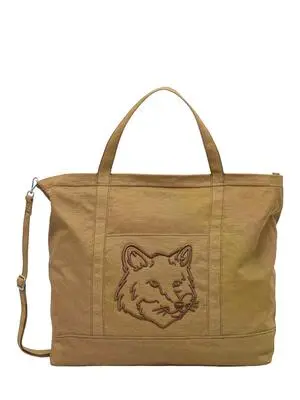 Maison Kitsuné Xl Fox Head Tote Bag - Brown