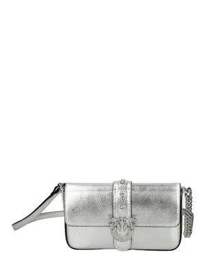 Pinko Embellished-buckle Cross Body Bag - Silver