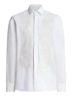 Etro Floral Paisley Embroidery Cotton Shirt - White